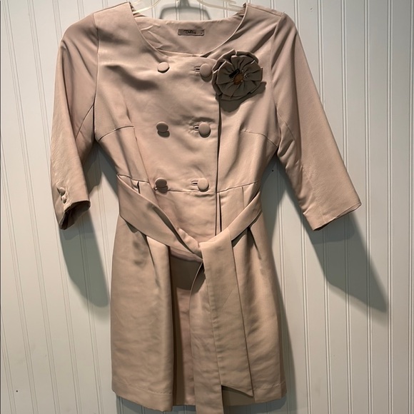 Darling | Jackets & Coats | Darling Elegant Beige Doublebreasted Tie ...